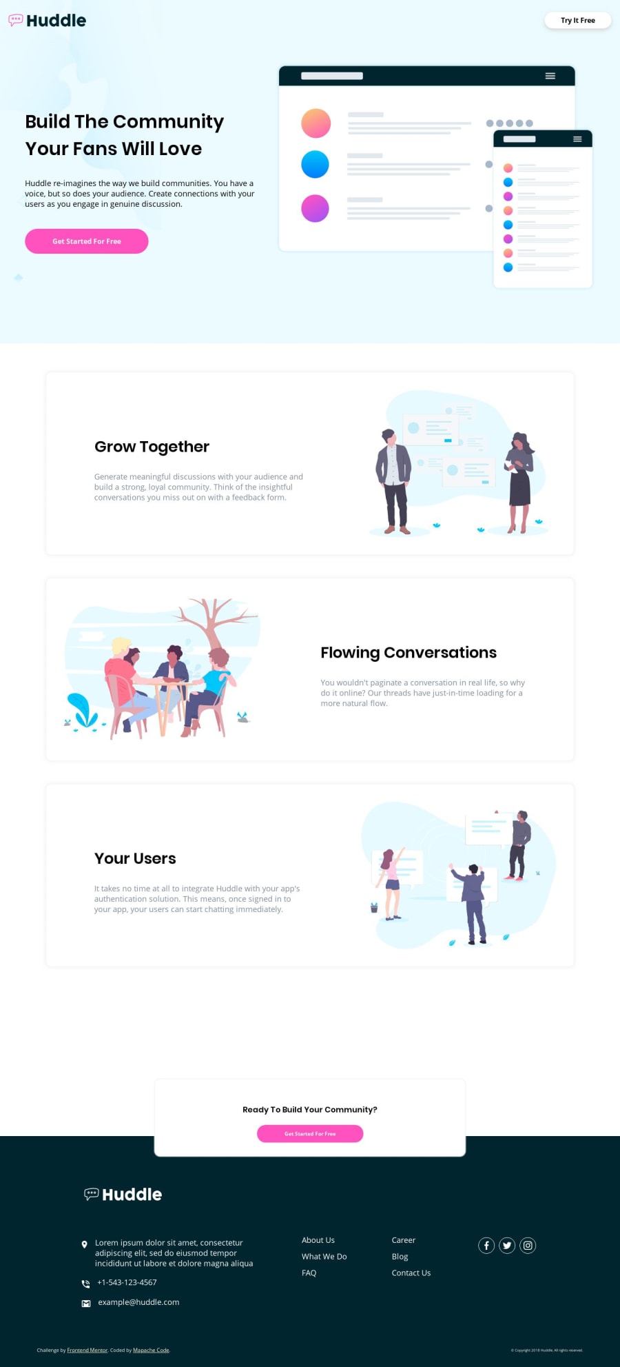 Frontend Mentor Huddle Landing Page Using Html Css And Bem Coding Challenge Solution
