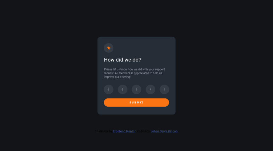 Frontend Mentor Interactive Rating Component Using Html Css And Js 9270