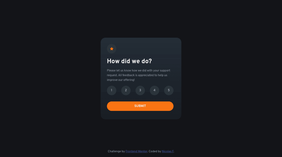 Frontend Mentor Interactive Rating Component Coding Challenge Solution