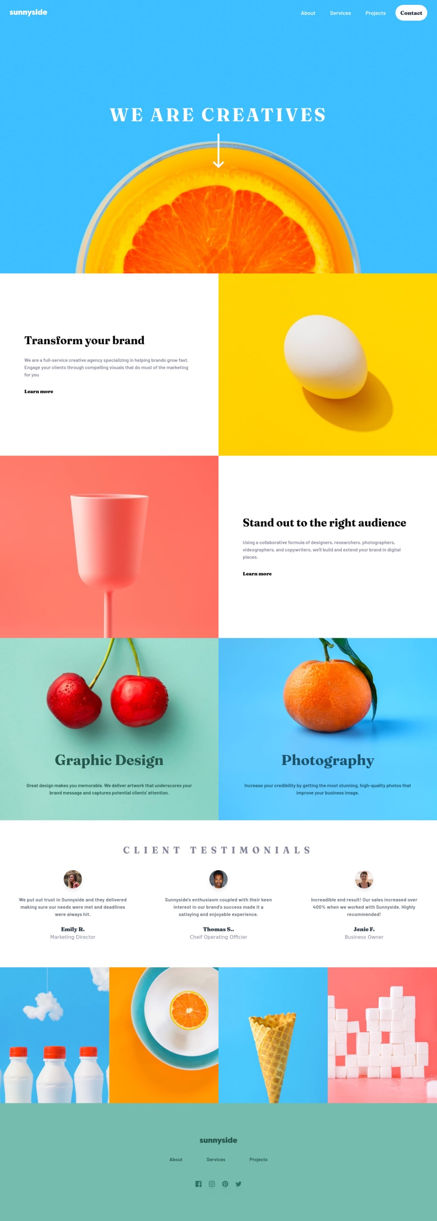 Frontend Mentor Sunnyside Agency Landing Page React And Gsap Coding