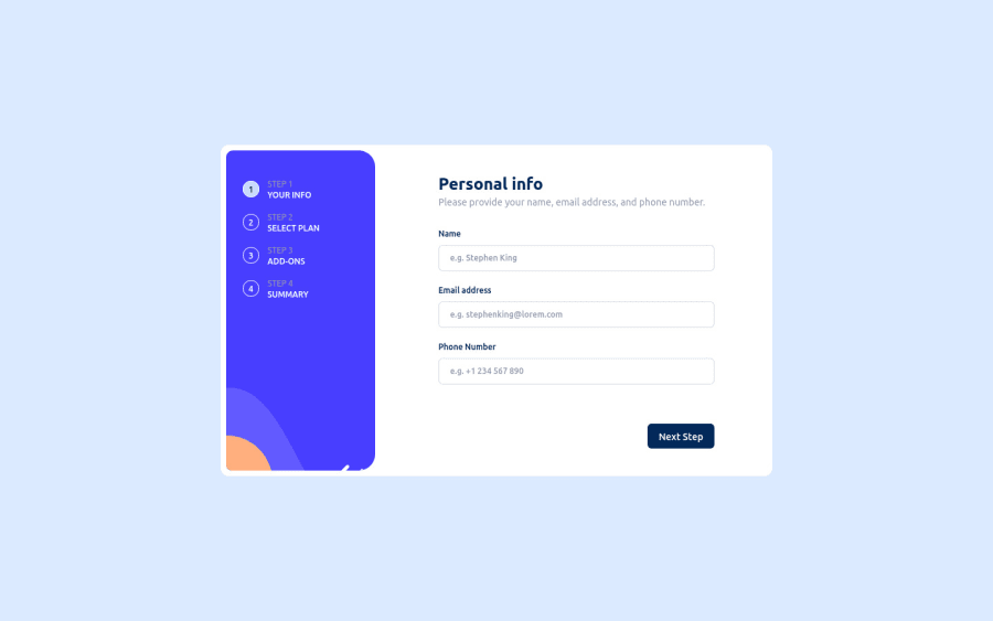 Frontend Mentor Multisteps Form Build With React And Tailwindcss