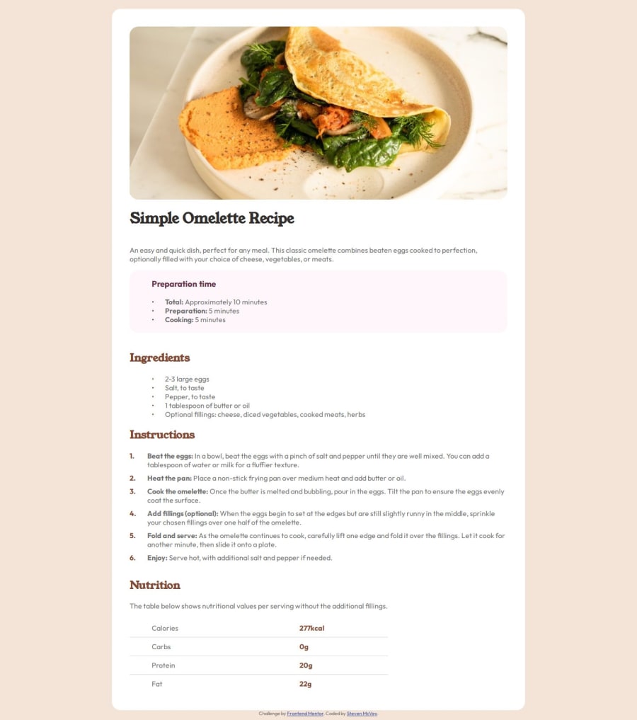 Frontend Mentor Recipe Page Using Html And Css Coding Challenge Solution