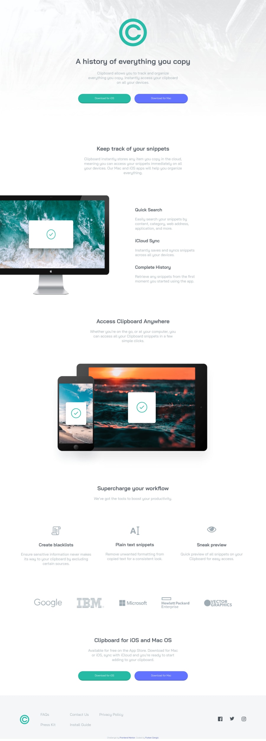 Frontend Mentor Clipboard Landing Page Using Pure Css Coding