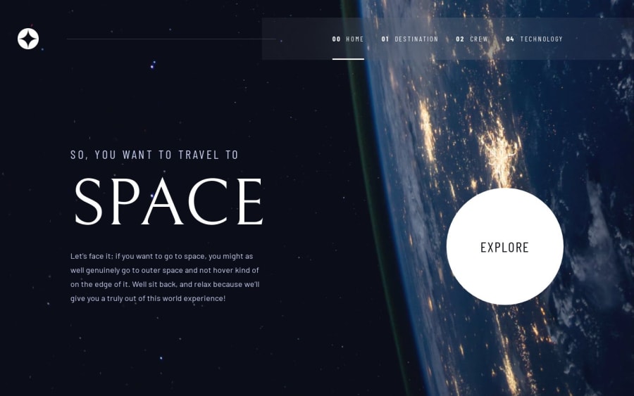 Frontend Mentor Space Tourism Website Using Astro Coding Challenge