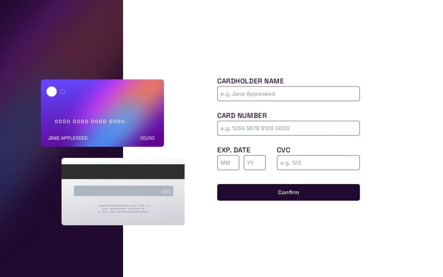 Frontend Mentor Interactive Card Details Form Coding Challenge Solution