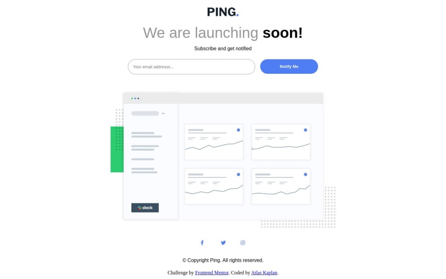 Frontend Mentor Html Css Js Ping Coming Soon Coding Challenge Solution