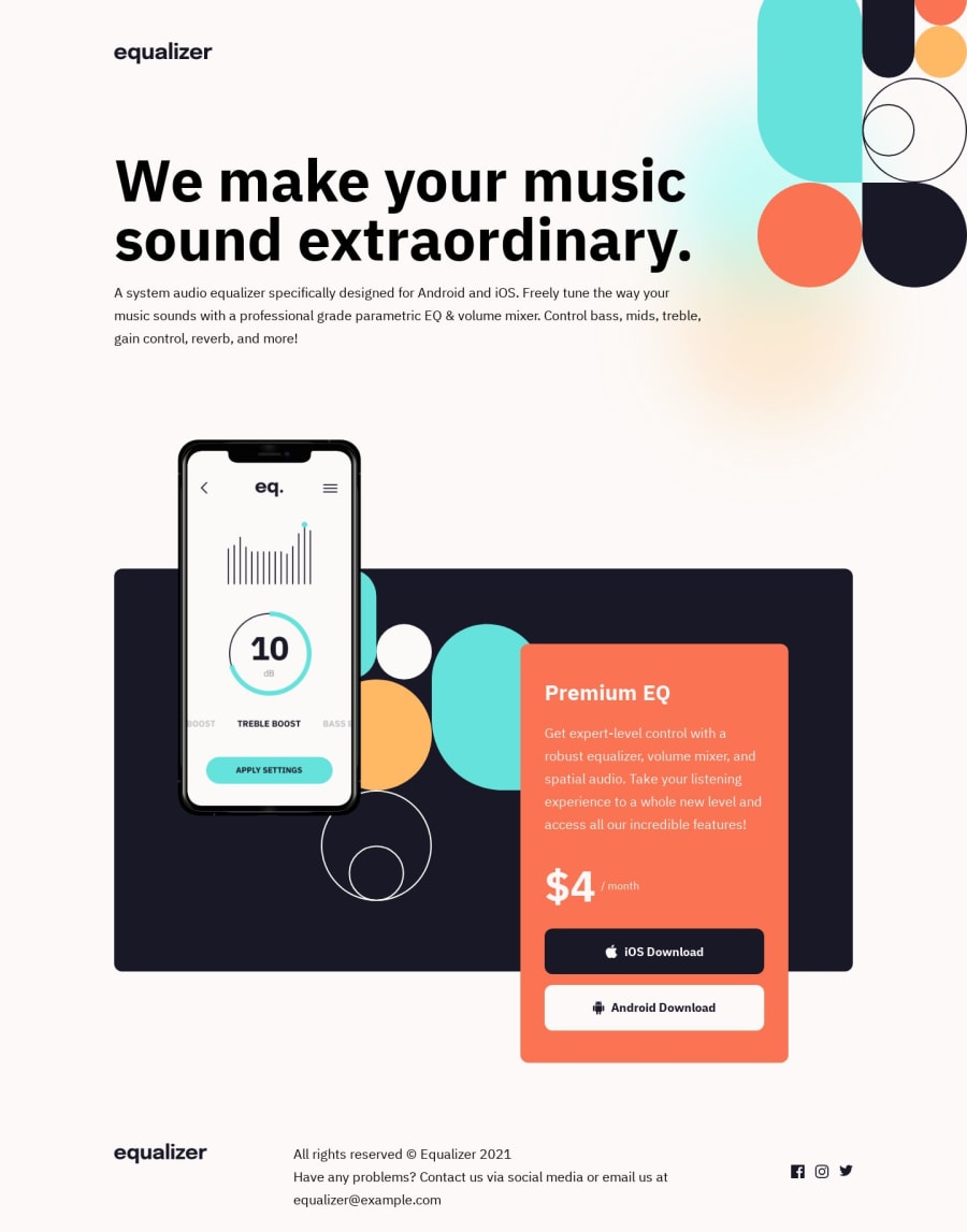 Frontend Mentor Equalizer Responsive Landing Page With Html Css