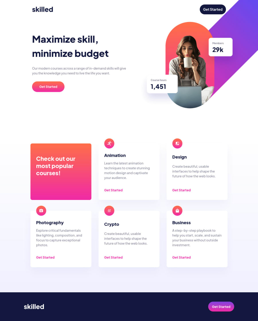 Frontend Mentor Skilled E Learning Landing Page Using Html And Css Coding Challenge Solution