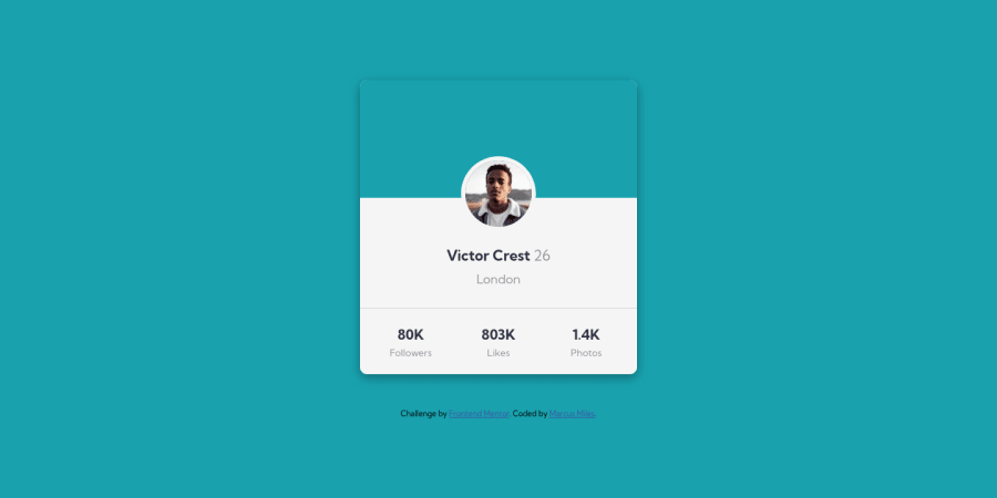 Frontend Mentor Profile Card Using Css Flexbox Coding Challenge Solution