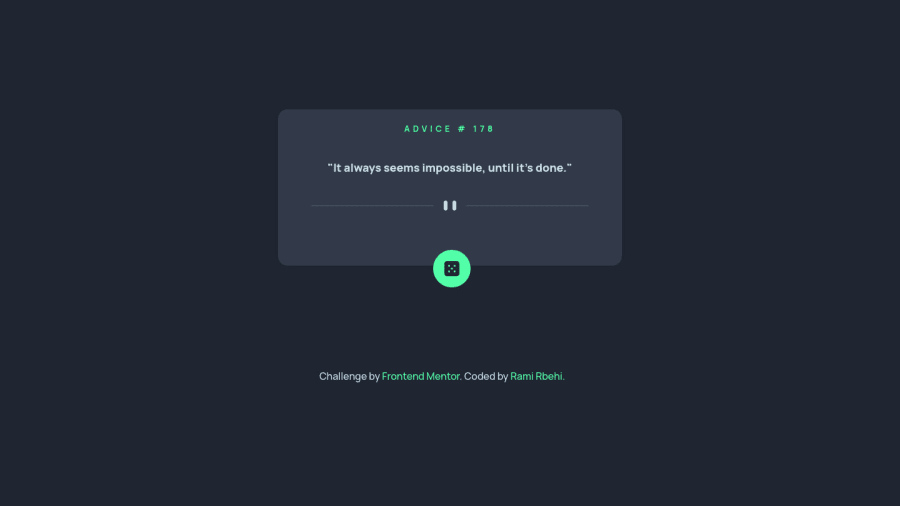 Frontend Mentor Responsive Advice Generator App Using React Js Coding