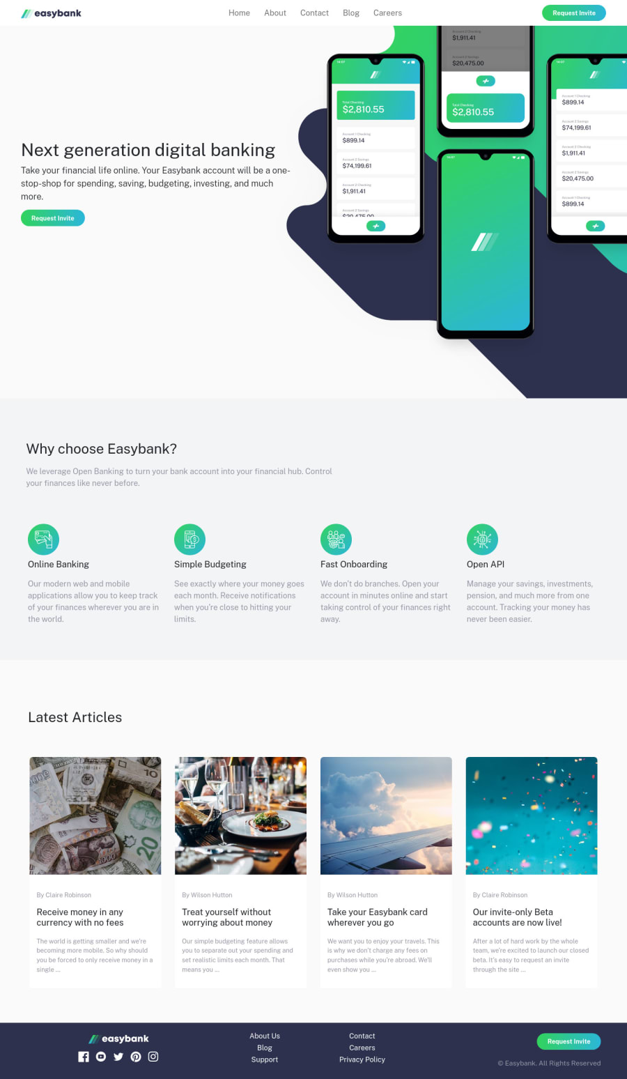 Frontend Mentor Easybank Landing Page With Bootstrap 5 And Sass