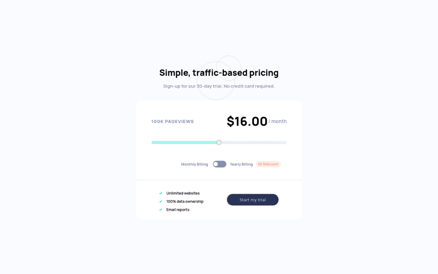 Frontend Mentor Interactive Pricing Component Coding Challenge Solution