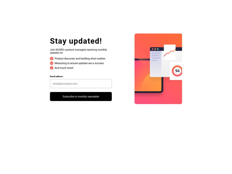 Frontend Mentor News Letter Signup Form Solution Using Html Css Js