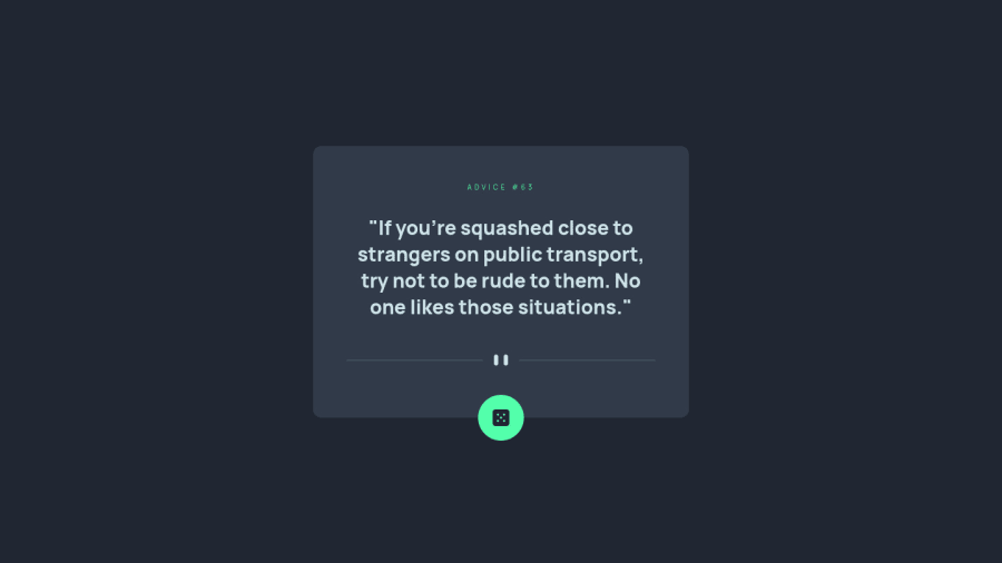 Frontend Mentor Advice Generator Using Jquery Api And Flexbox Coding Challenge Solution