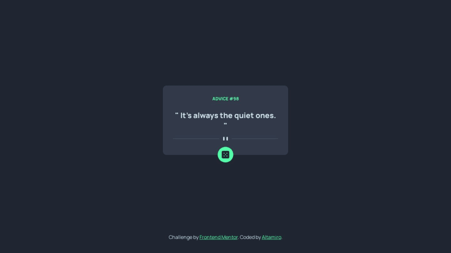 Frontend Mentor Advice Generator App Solution Coding Challenge Solution