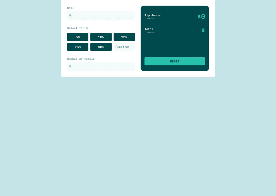 Frontend Mentor Tip Calculator App With React Coding Challenge Solution