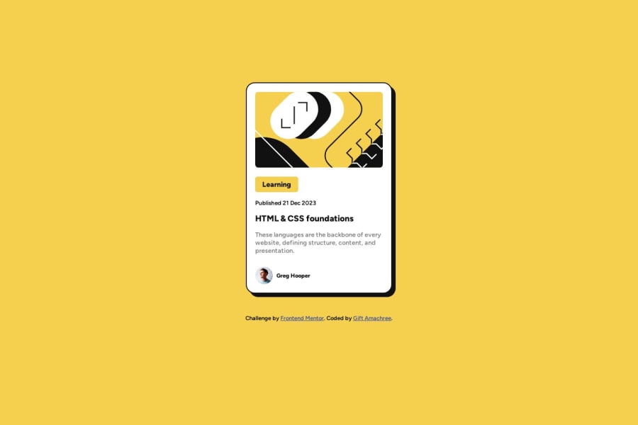 Frontend Mentor Responsive Card Using Html And Css Coding Challenge Solution