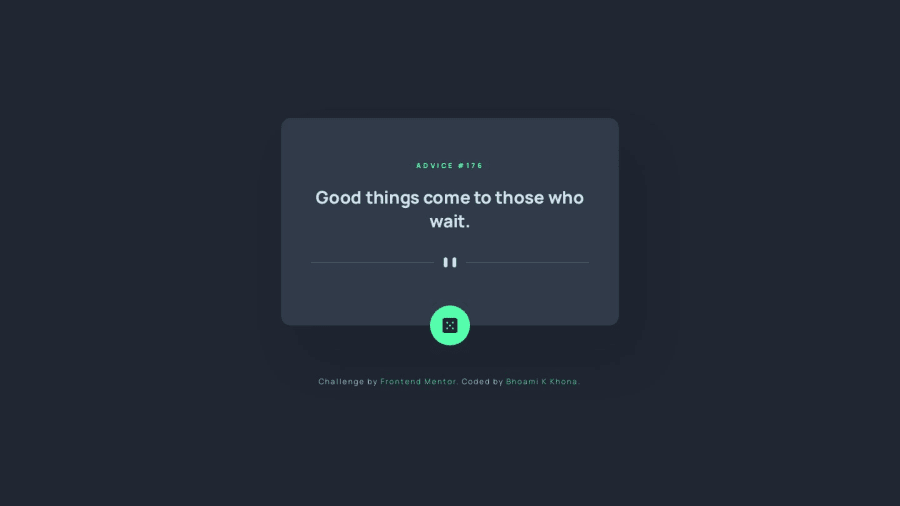 Frontend Mentor Responsive Advice Generator App Using Reactjs Coding