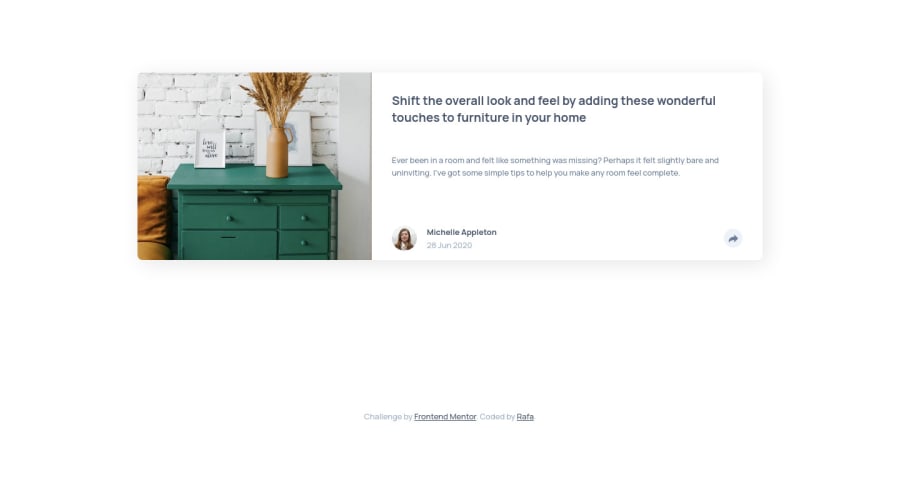 Frontend Mentor Article Preview Component Built With Javascript Css Bem And Html Coding