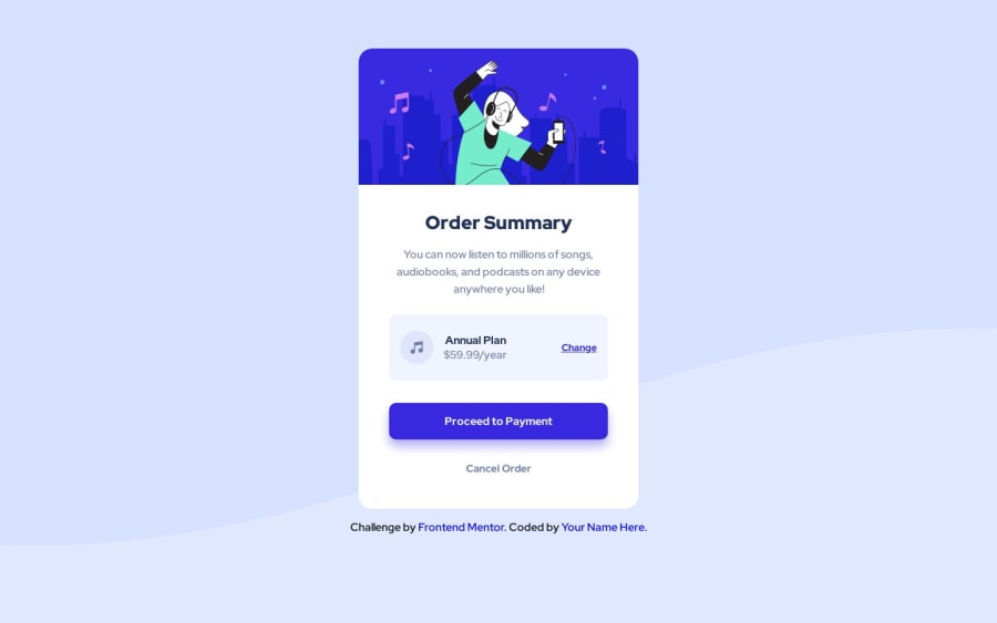 Frontend Mentor Responsive Order Summary Card Done With Css Flexbox Coding Challenge Solution