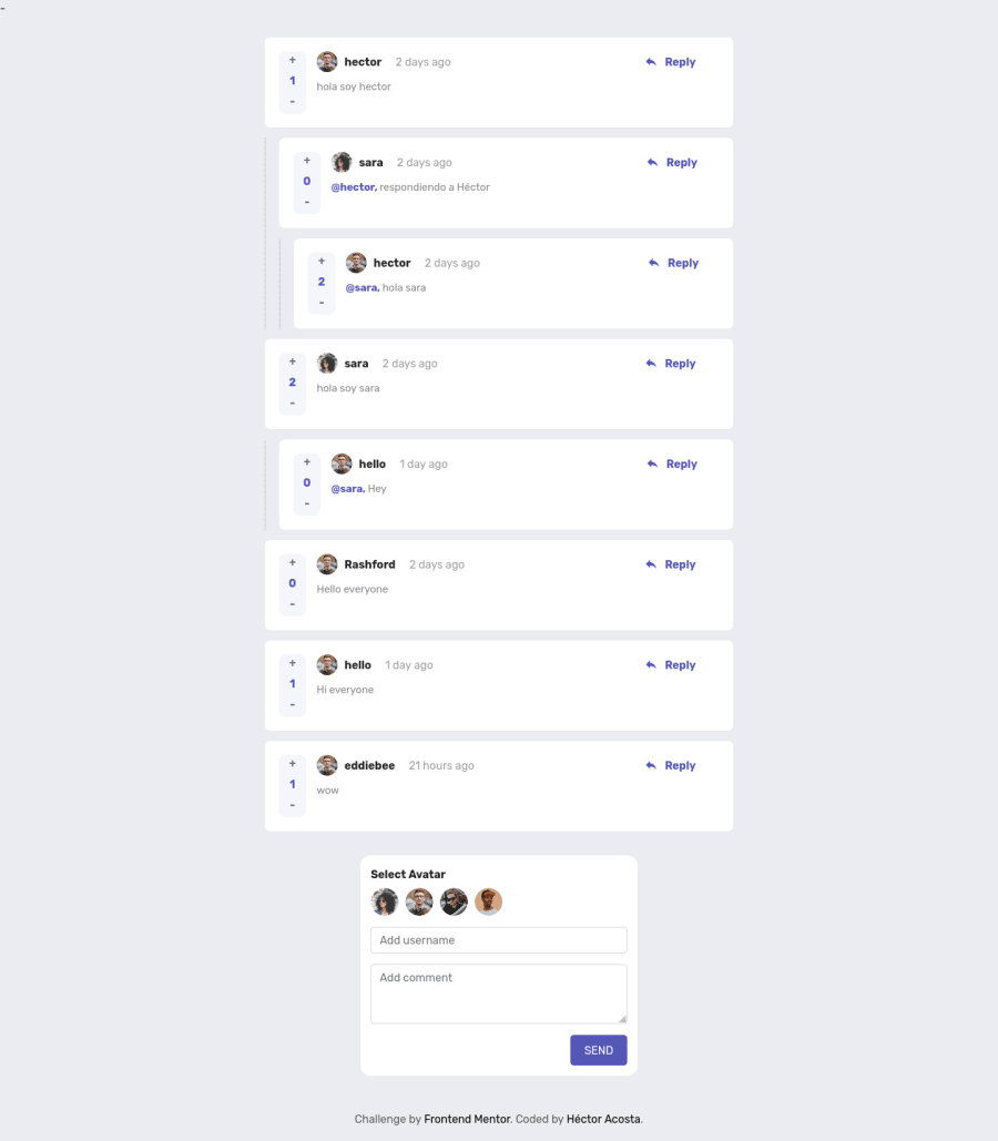 Frontend Mentor Interactive Comments Using Vue Js And More Coding