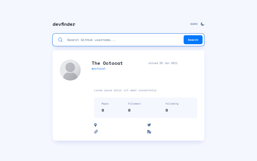 Frontend Mentor Github User Search App With Sass Js Css Grid Flexbox And Parcel Coding
