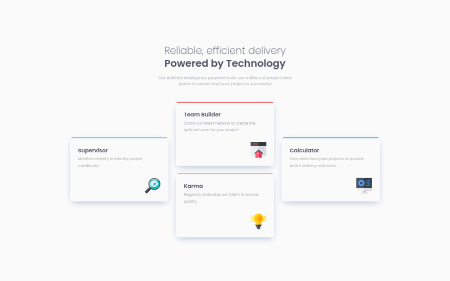 Frontend Mentor Four Card Feature Section Master By Html And Css