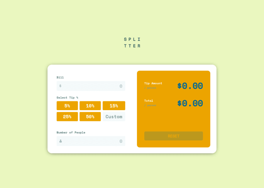 Frontend Mentor Tip Calculator App Main Coding Challenge Solution
