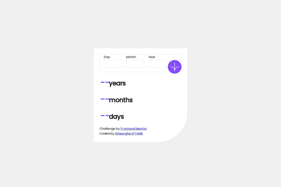 Frontend Mentor | Age-calculator-app Solution coding challenge solution Frontend Mentor | Age-calculator-app Solution coding challenge solution