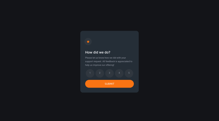Frontend Mentor Interactive Rating Component Coding Challenge Solution