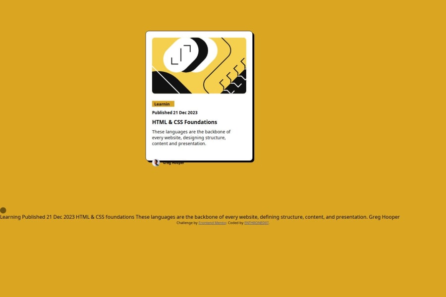 Frontend Mentor Blog Preview Card Coding Challenge Solution