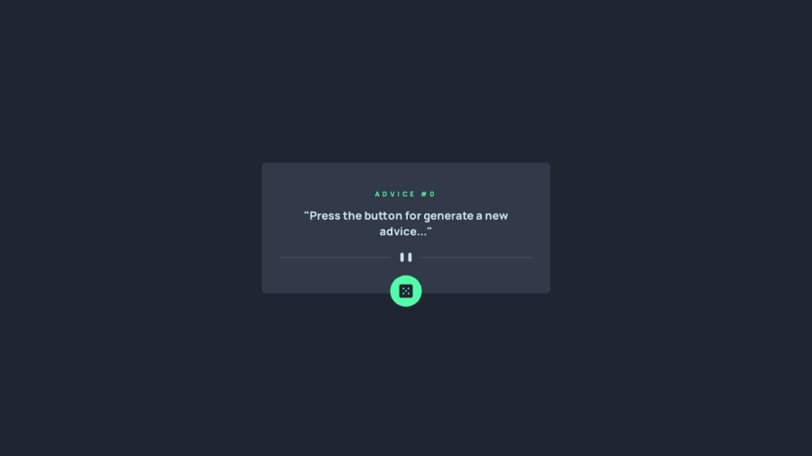 Frontend Mentor Advice Generator App Using Html Css Js Api And Tailwind Css Coding
