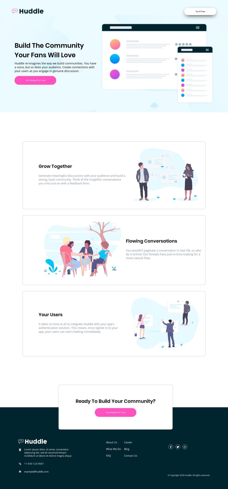 Frontend Mentor Huddle Landing Page Using Html And Css Coding Challenge Solution