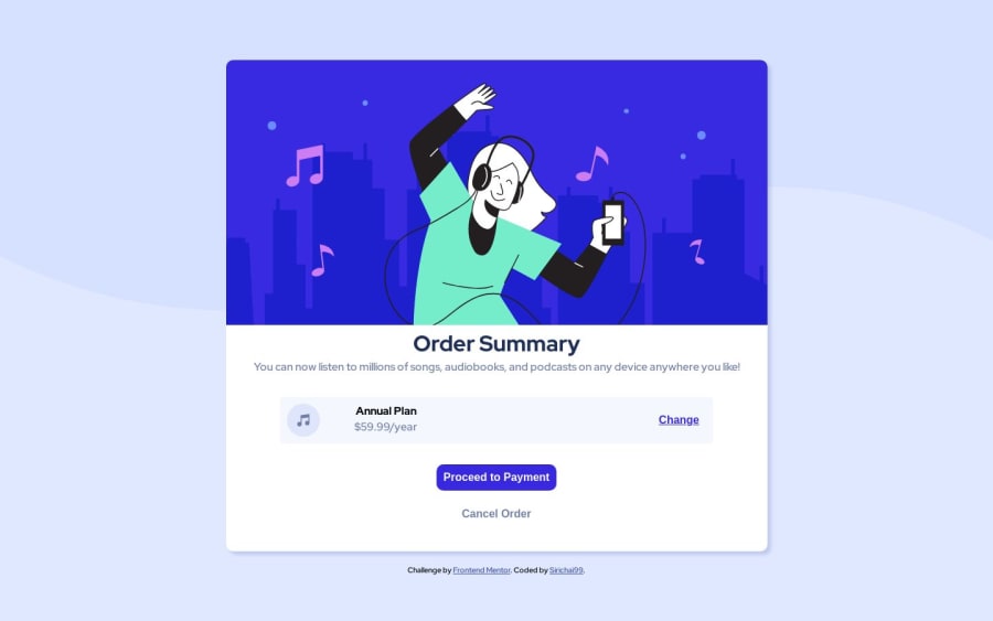 Frontend Mentor Order Summary Card Using Html Css Coding Challenge