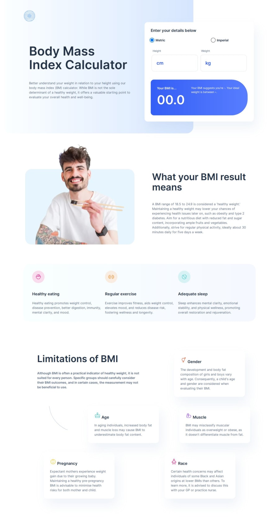 Frontend Mentor Bmi Responsive Web Page Using Js To Create The Interactive Features Coding
