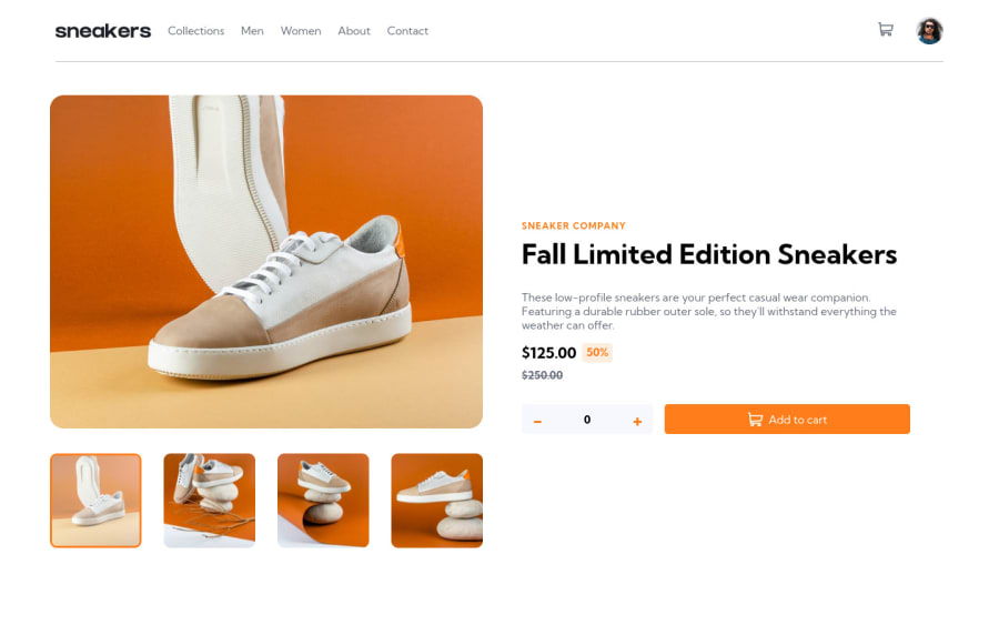 Frontend Mentor Responsive Ecommerce Page Using Styled Components Coding Challenge Solution