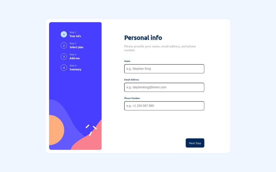 Frontend Mentor Multi Step Form Using Html Css And Js Coding Challenge Solution