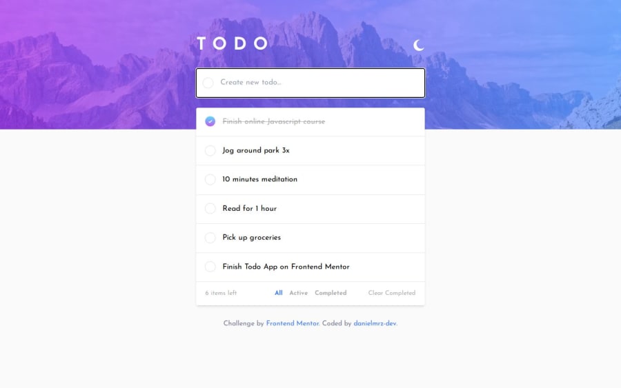 Frontend Mentor Todo App Built With Sass Tailwind And Javascript Coding Challenge Solution