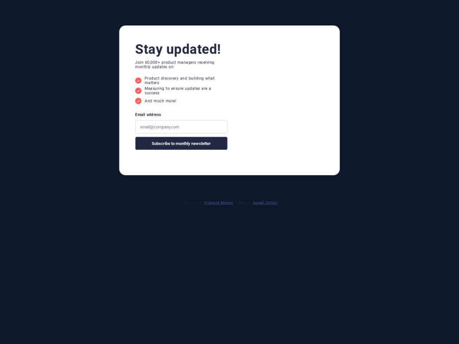 Frontend Mentor Newsletter Signup With Success Message Coding