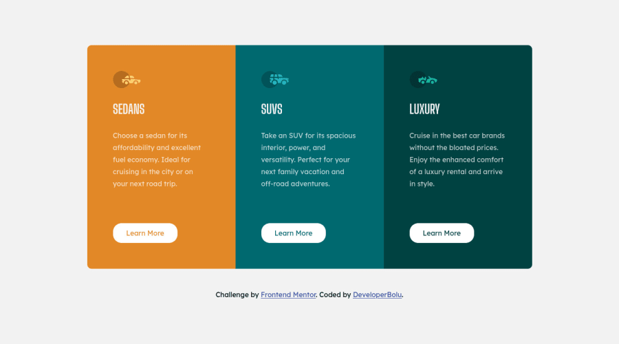 Frontend Mentor Mobile First 3 Column Preview Card Using Html And