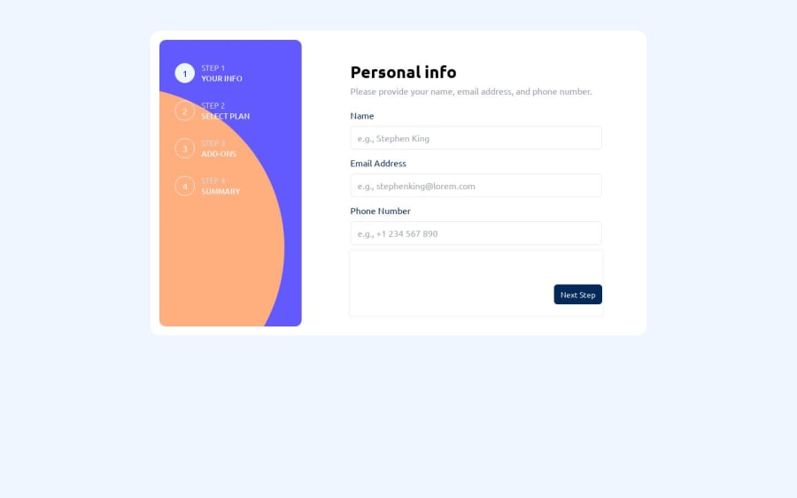 Frontend Mentor Multi Step Form Coding Challenge Solution
