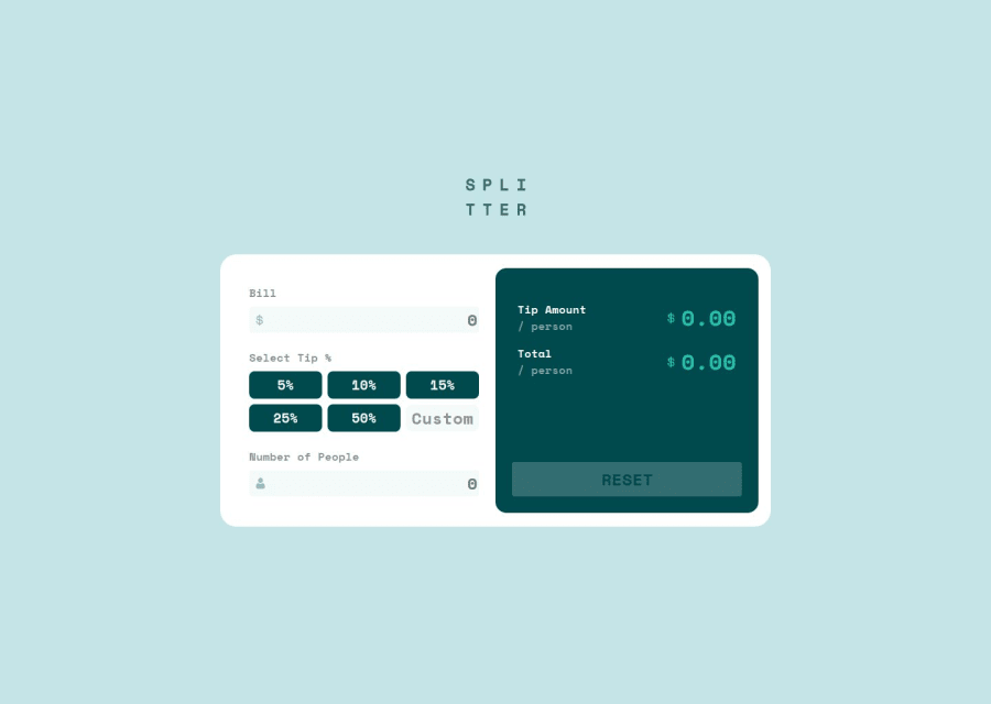 Frontend Mentor Tip Calculator Using Bootstrap Sass And Pure Js Coding Challenge Solution