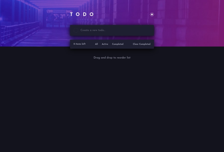 Frontend Mentor Todo App Coding Challenge Solution