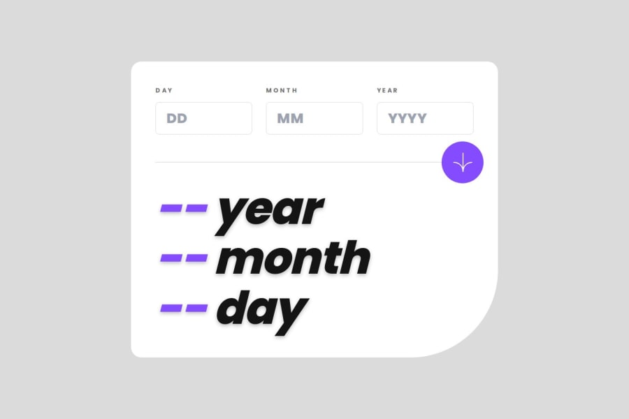 Frontend Mentor Age Calculator App Coding Challenge Solution