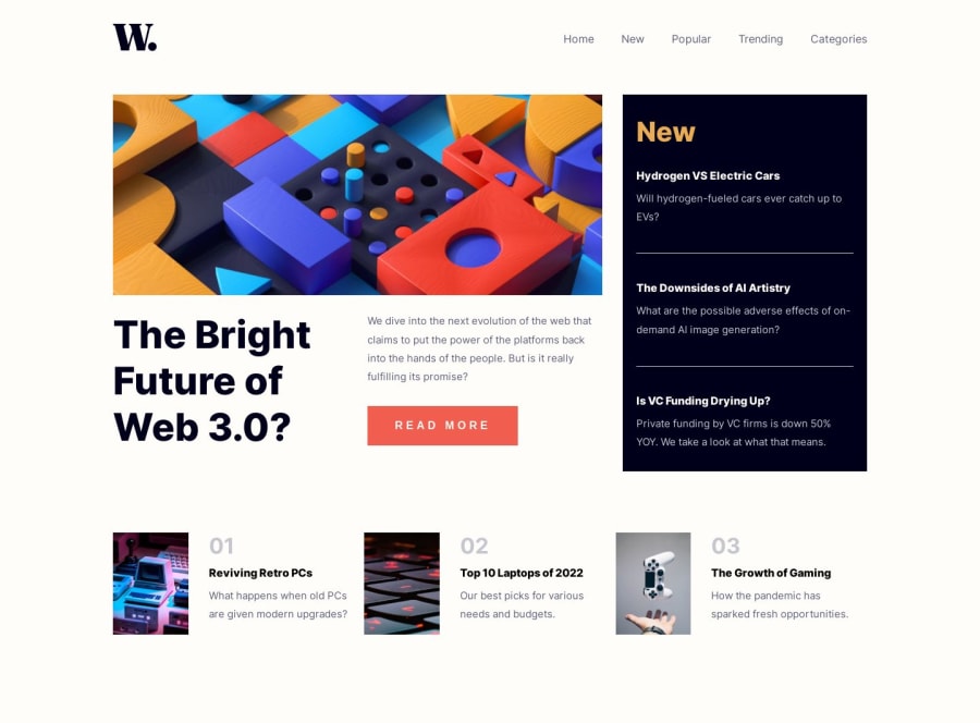 Frontend Mentor News Homepage Coding Challenge Solution