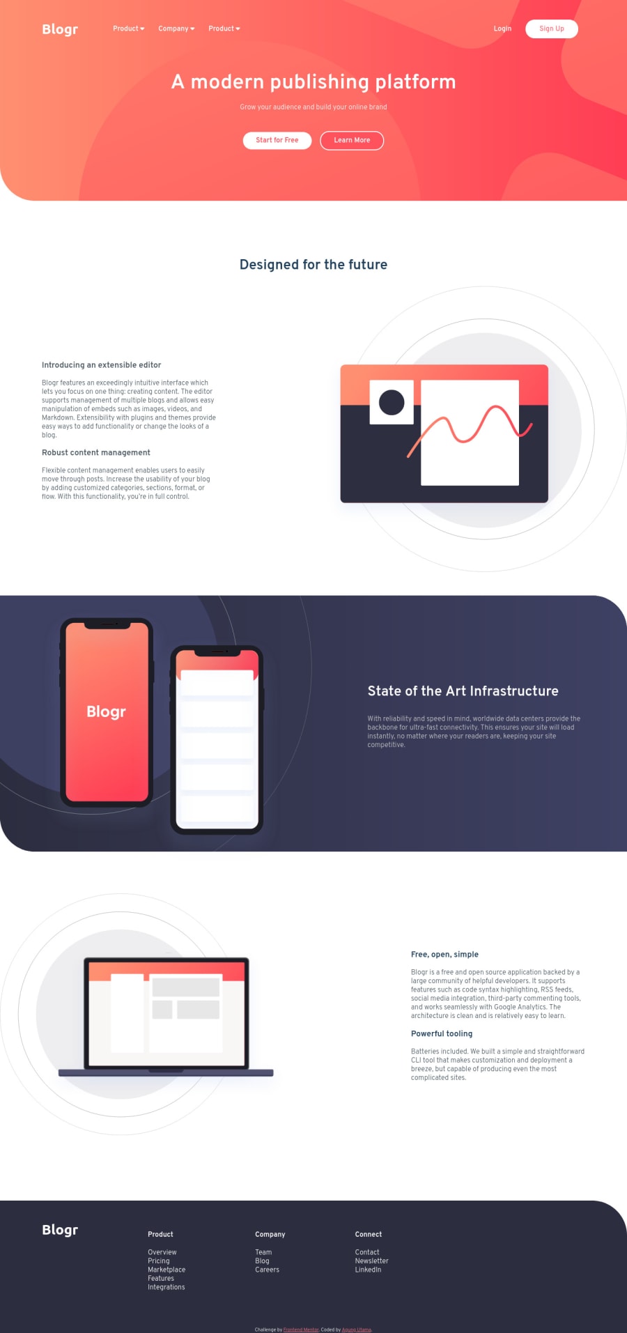 Frontend Mentor | Blogr - Landing Page Using HTML and CSS coding ... Frontend Mentor | Blogr - Landing Page Using HTML and CSS coding ...