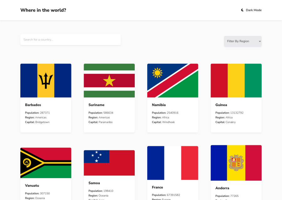 Frontend Mentor Responsive Countries Api With Reactjs And Tailwind Css With Dark Mode Coding