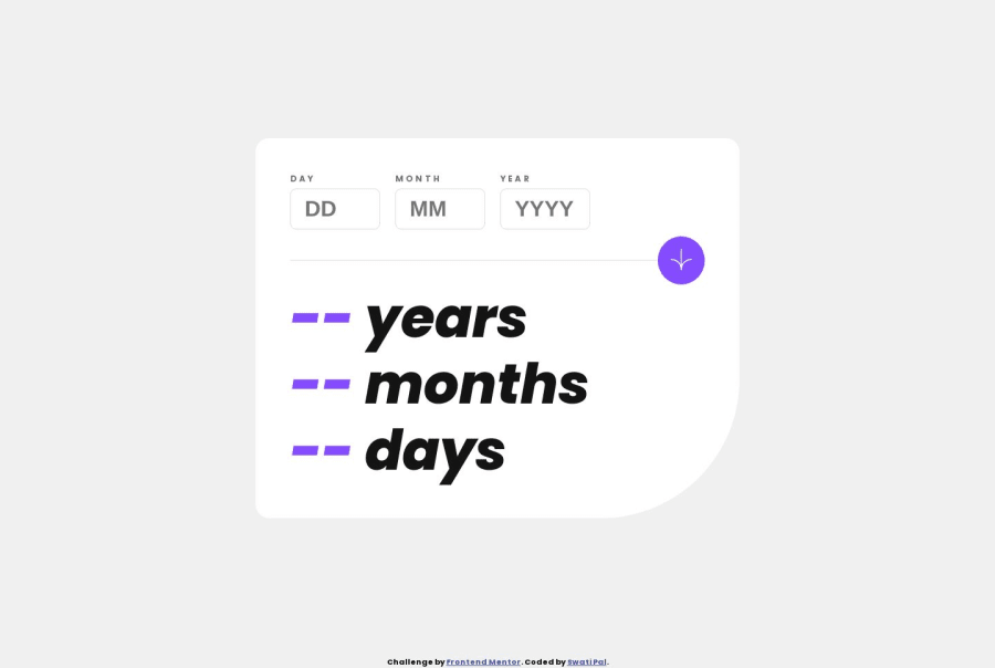 Frontend Mentor Age Calculator App Using Html Css And Javascript Coding Challenge Solution