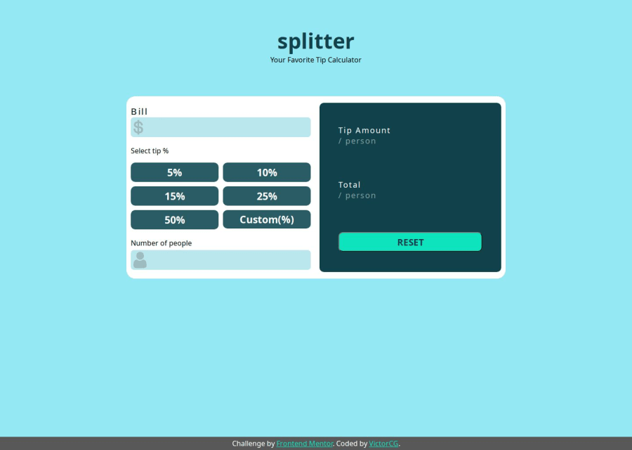 Frontend Mentor Splitter Coding Challenge Solution