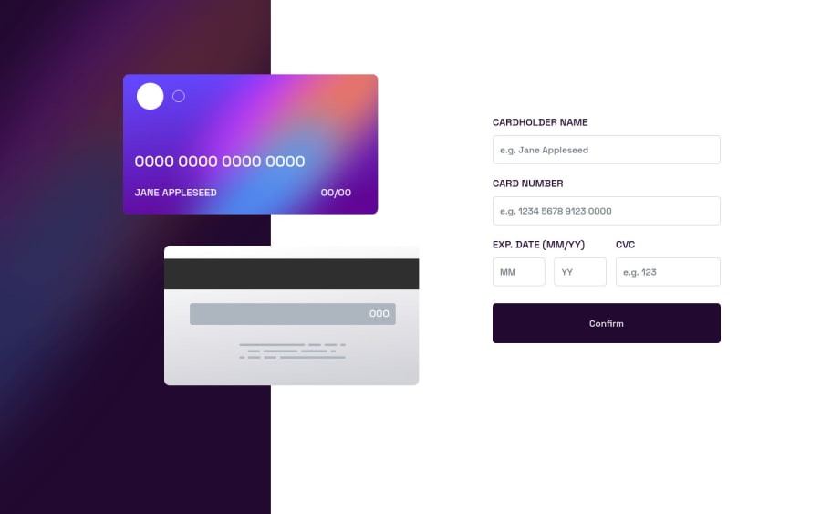 Frontend Mentor Interactive Card Details Form Main Coding Challenge